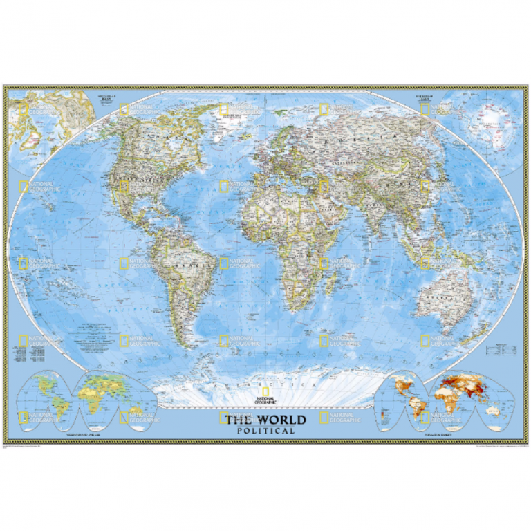 World Classic Wall Map 111cm x 77cm - Geographica