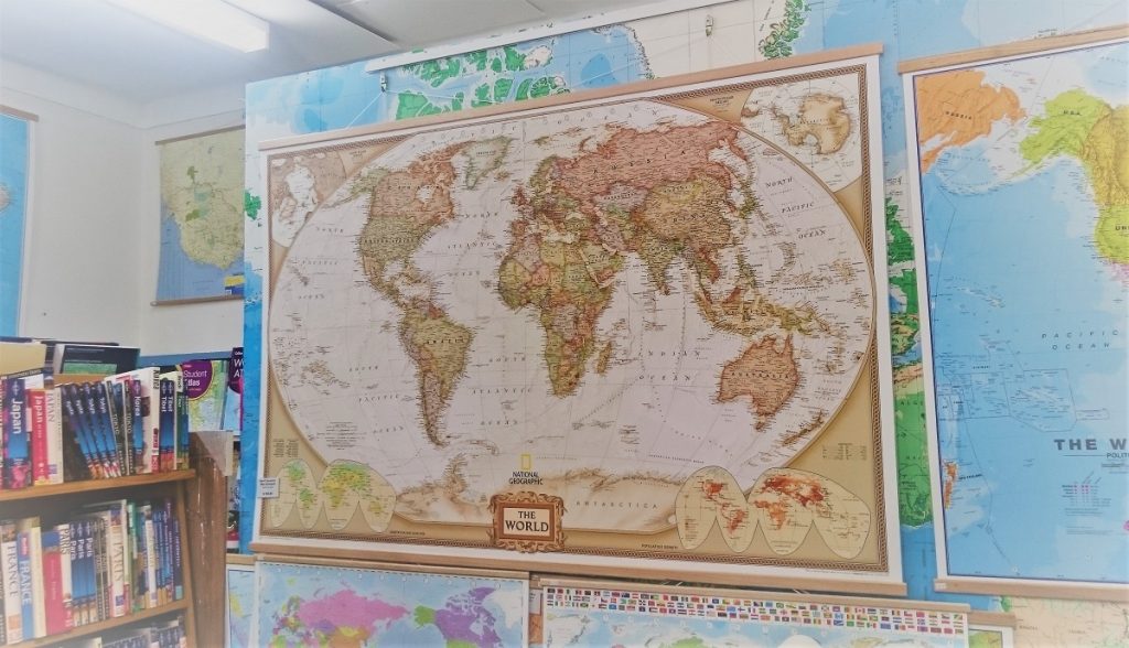 Enlarged World Executive Map, Laminated with Hangers - Geographica