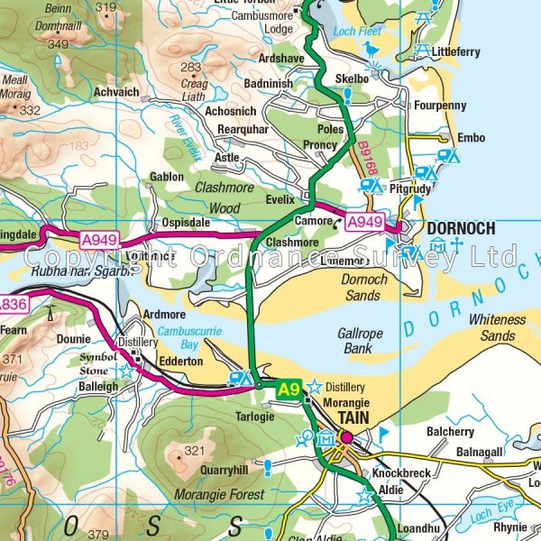 Northern Scotland Orkney & Shetland Road Map - OS Road 1 - Geographica