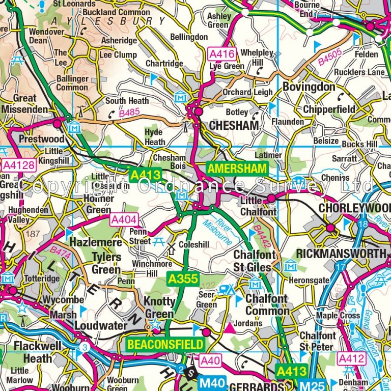 South East England Road Map - OS Road 8 - Geographica