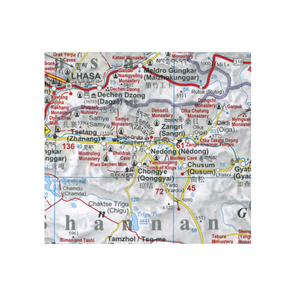 Tibet Road and Terrain Map - Geographica