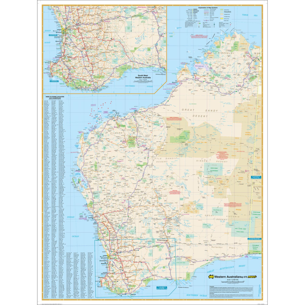 Western Australia State Wall Map 670 - Geographica